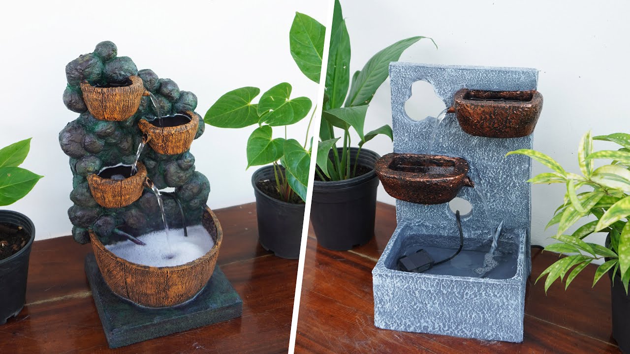 Beautiful 2 Home Made Water Fountains | DIY Fountains Using Cement ...