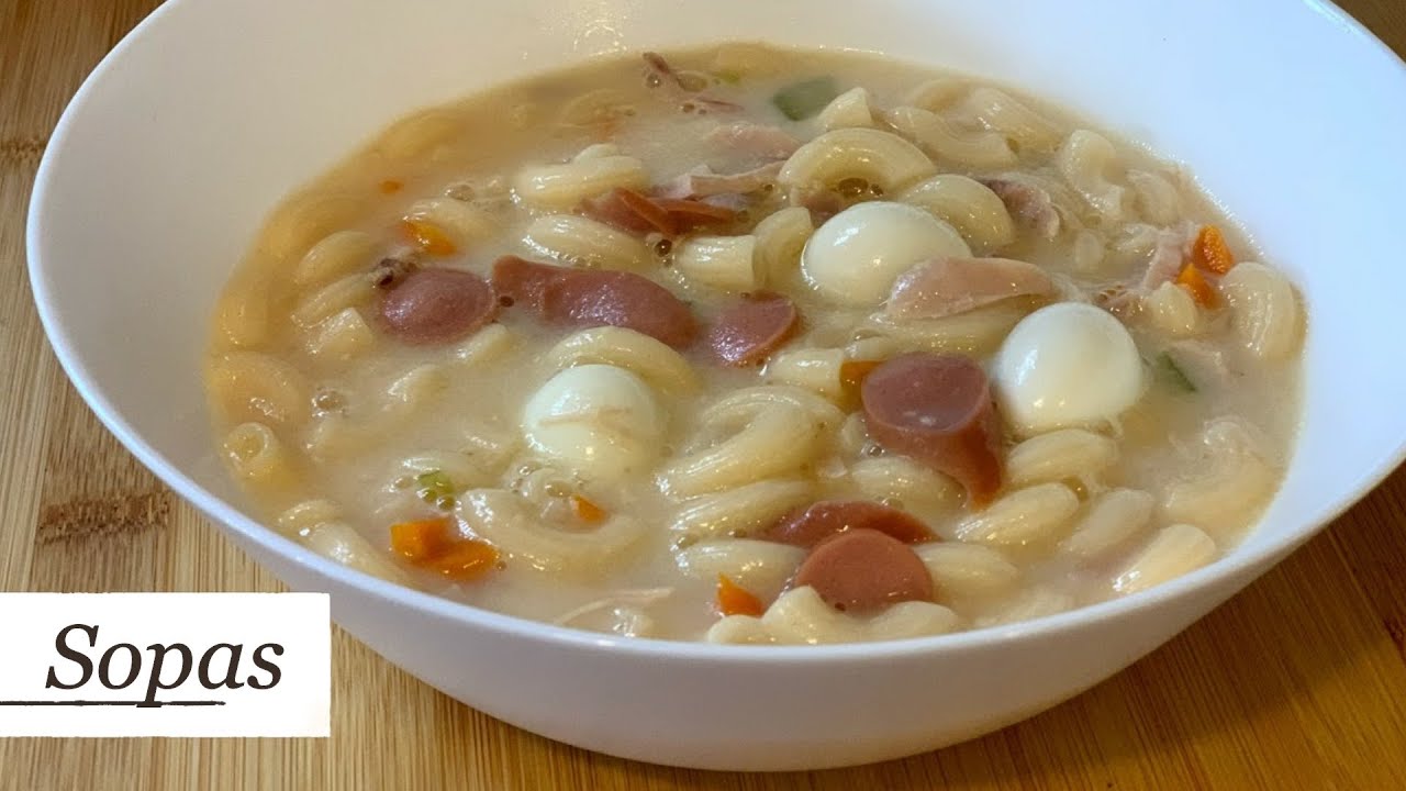 Filipino Chicken Macaroni Soup Recipe | How To Make Sopas - YouTube