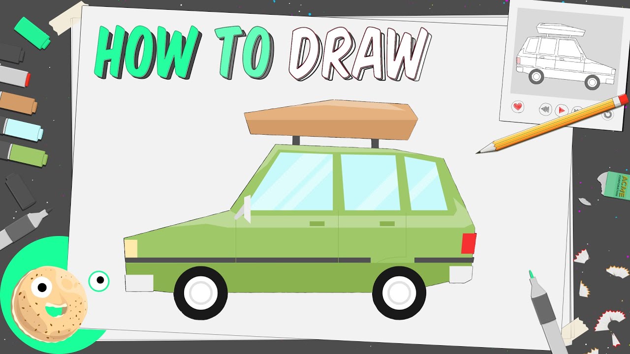 How to Draw a Green Car × City Cars - YouTube