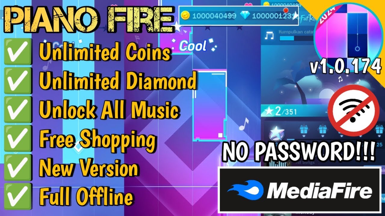 Piano Fire Mod Apk Versi 1.0.174 - Unlimited Coins & Unlock All Music ...