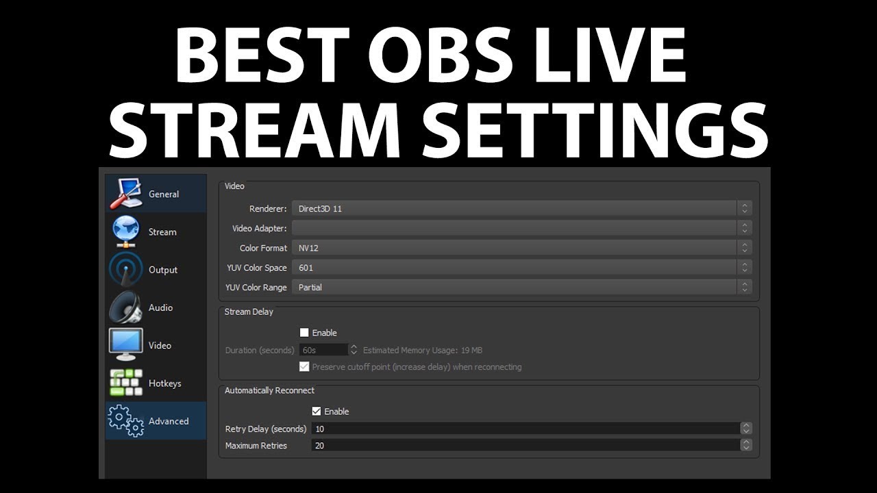 My Streaming OBS Settings | 1080p 60fps - YouTube