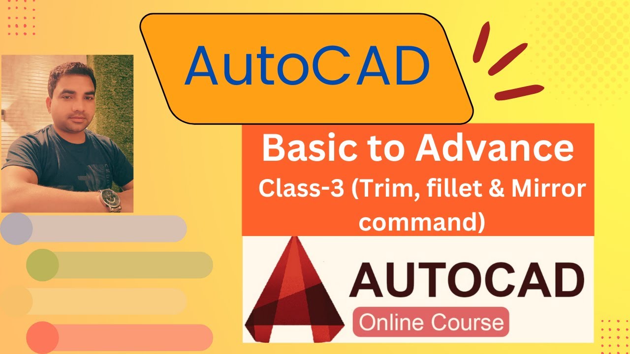 AutoCAD Trim, Mirror & fillet command - YouTube