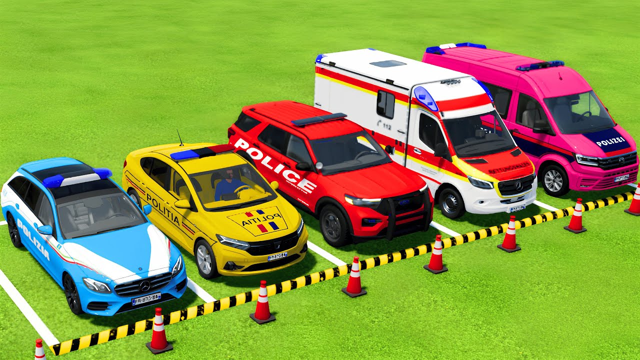 TRANSPORTING ALL POLICE CARS and AMBULANCE EMERGENCY VEHICLES WITH ...
