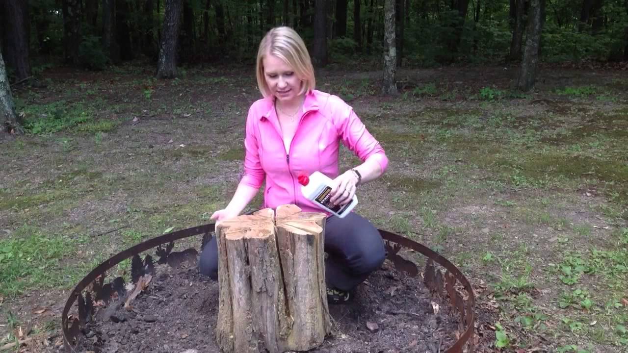 How to build a campfire inside one log - YouTube