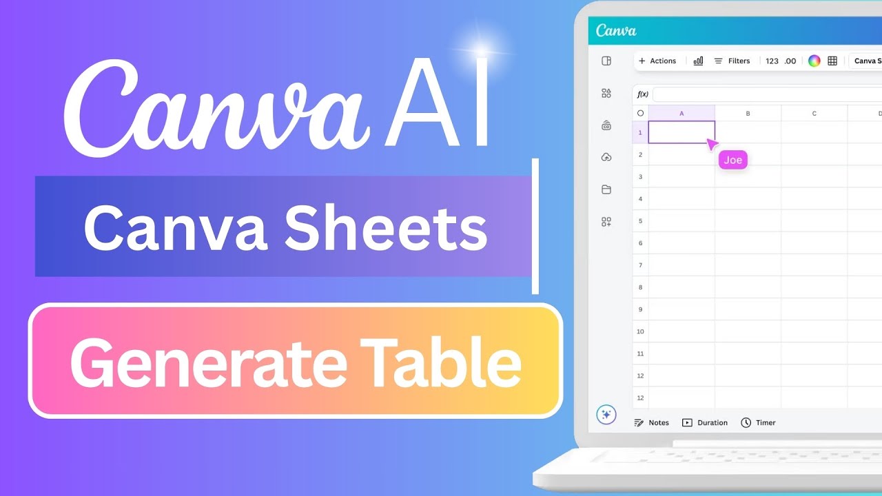 How to Generate Table with AI in Canva Sheets - YouTube