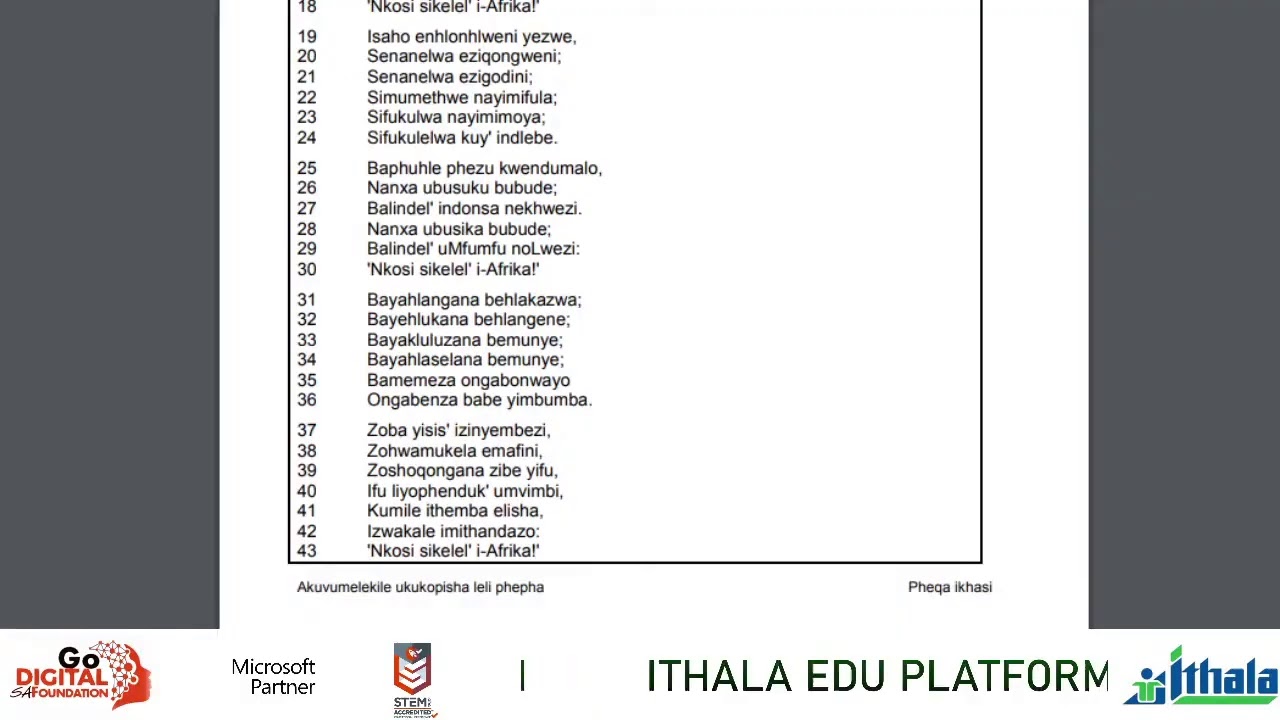 Ithala Edu Platform - Grade 12 IsiZulu HL - Inkondlo (Imibuzo Emfishane ...