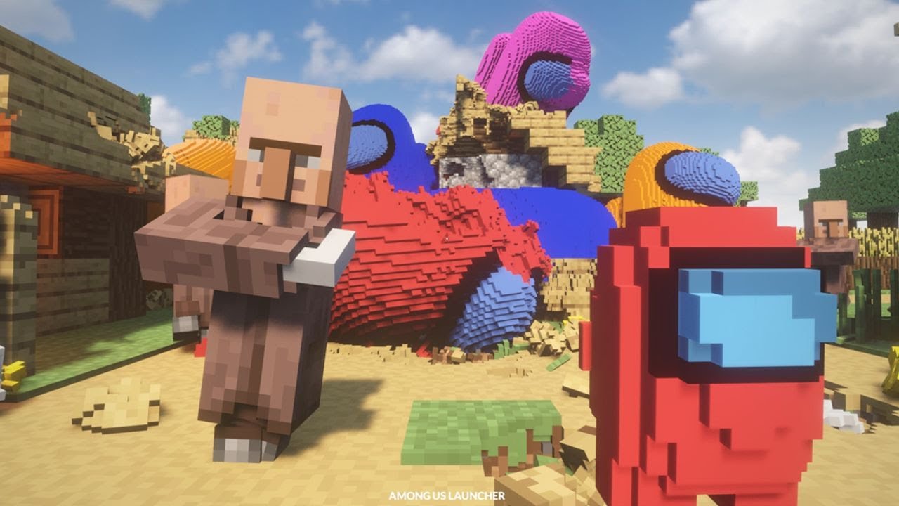 Among Us Launcher in Realistic Minecraft VILLAGE in TEARDOWN - YouTube