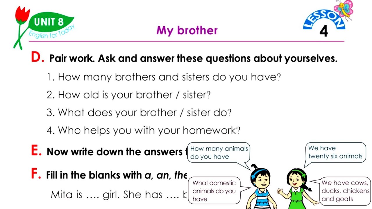 Class 2 english unit 8 page 83 | My brother | Lesson 4 | ২য় শ্রেণির ...