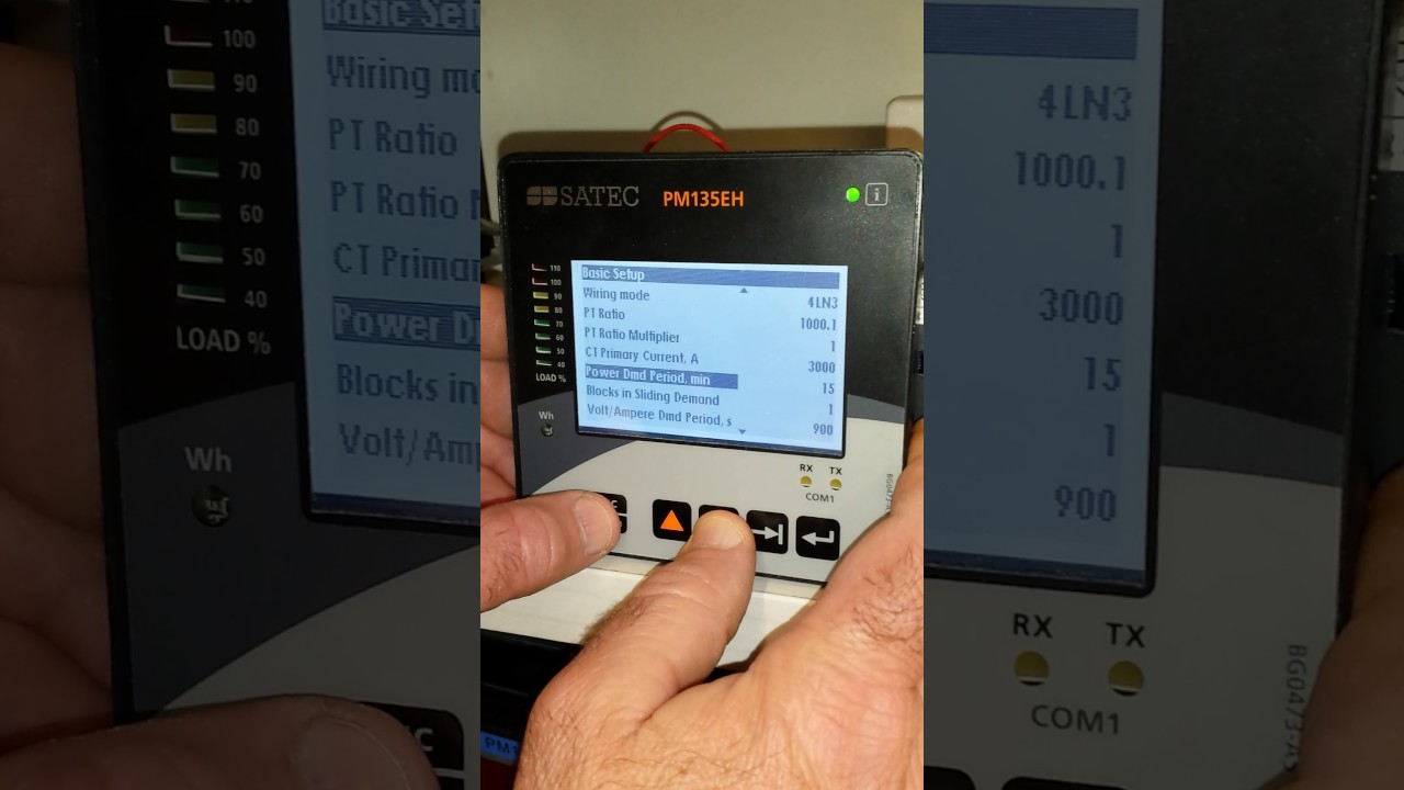 SATEC Power Meter PM135: Browsing Menu, Basic Setup - YouTube