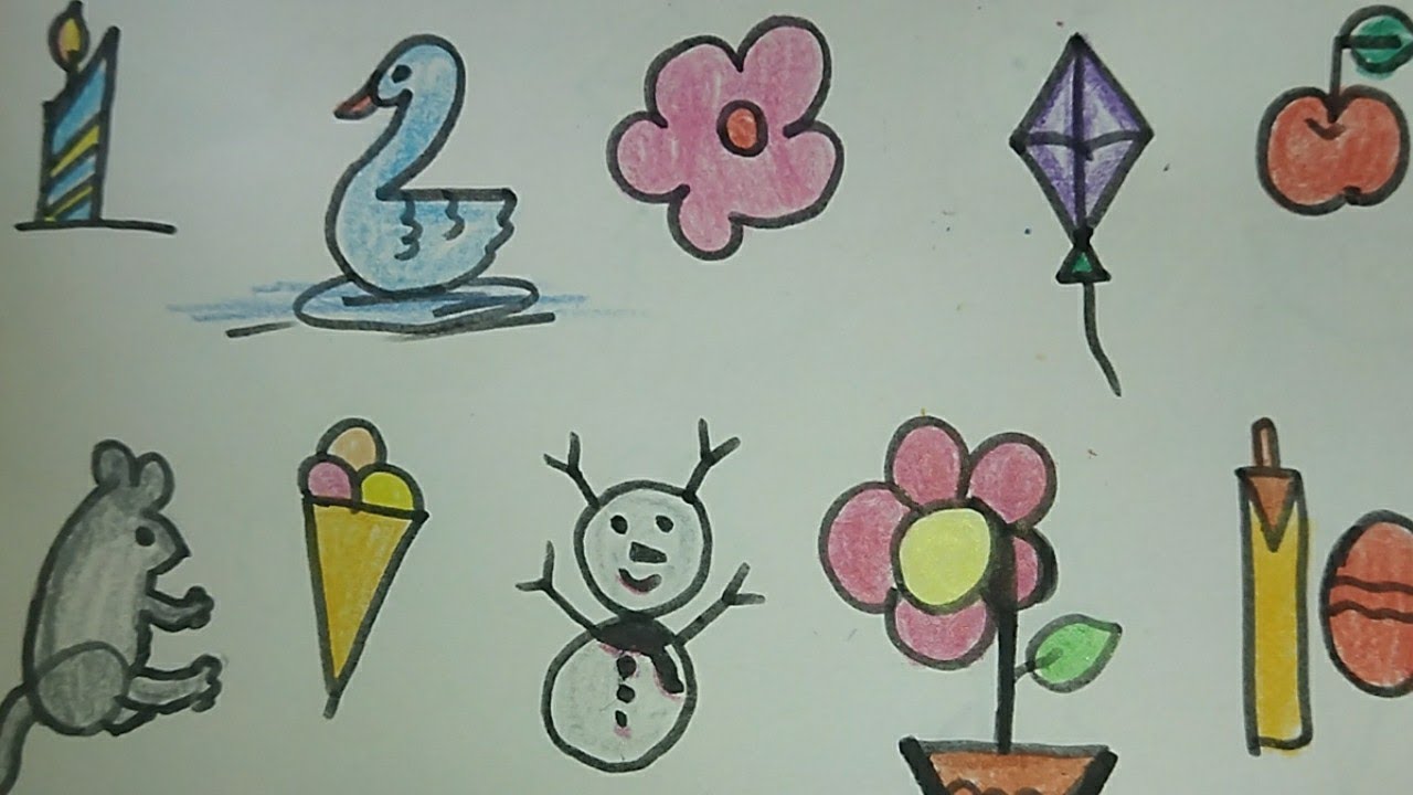 How To Draw Many Things By Writing 1-10 Numbers - YouTube