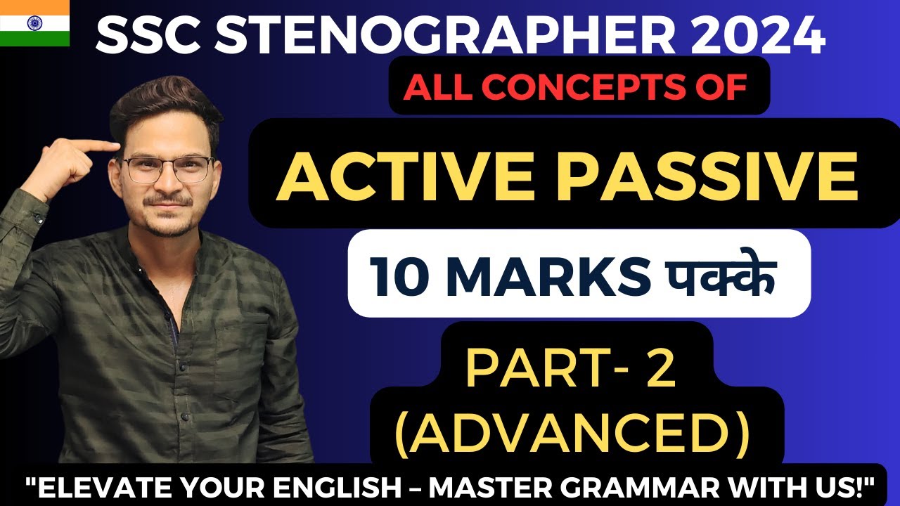 SSC STENO 2024/ACTIVE PASSIVE VOICE 10 MARKS WITH SURITY STENO ENGLI/# ...