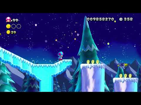 New Super Mario Bros.U Deluxe: Frosted Glacier-2: Cooligan Fields (ALL ...