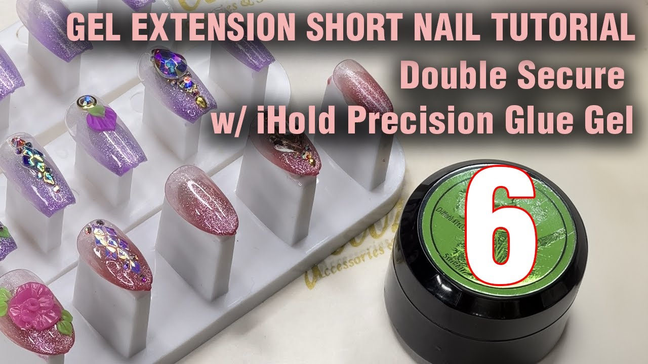 Double Secure Crystals Designs w Precision Glue Gel Nail Art Tutorial ...