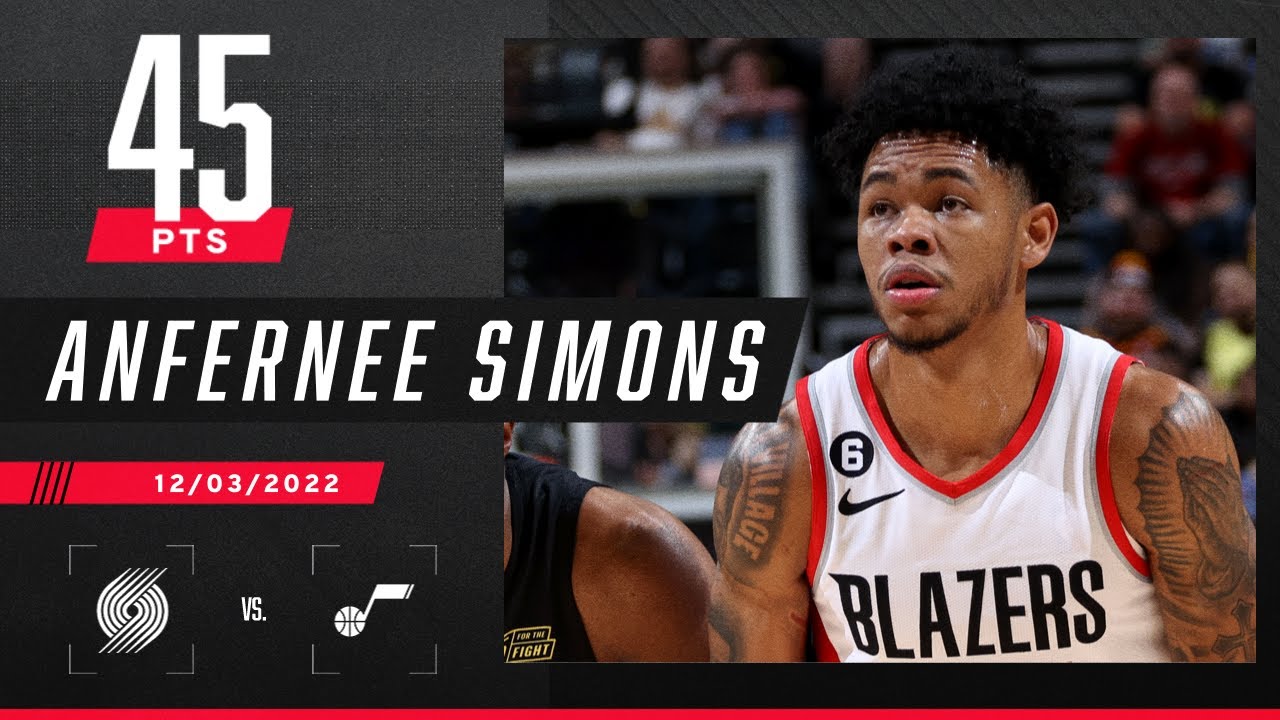 Anfernee Simons' CAREER-HIGH elevates Blazers past Jazz 🔥 | NBA on ESPN ...