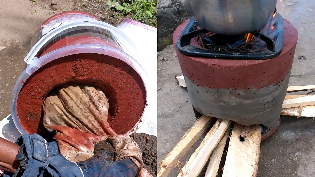Make a stove at home using a bucket - YouTube