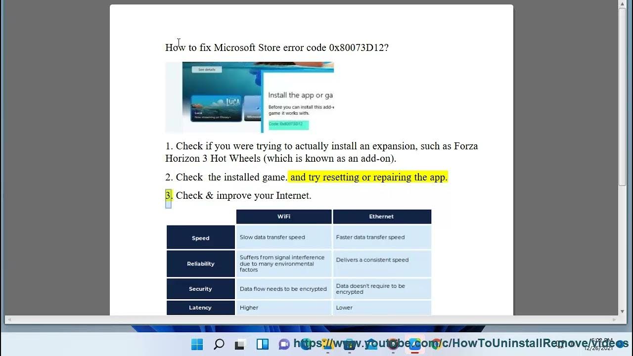 Fix Microsoft Store error code 0x80073D12 on Windows 11/10/8 - YouTube