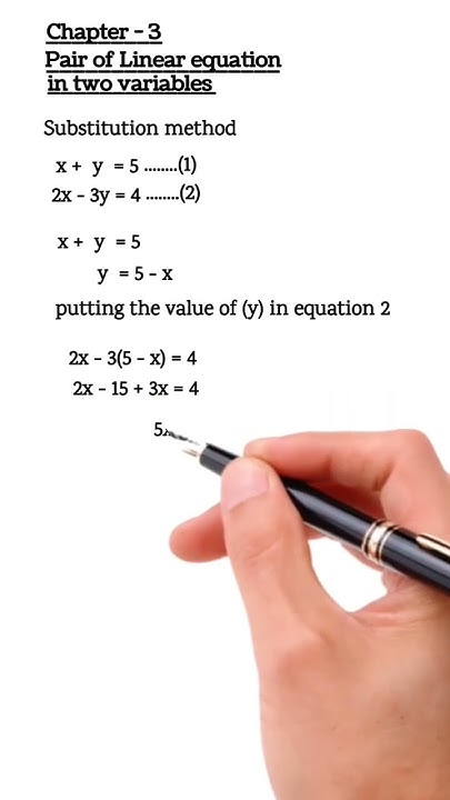 Substitution method | class 10 | pair of linear equation in two ...