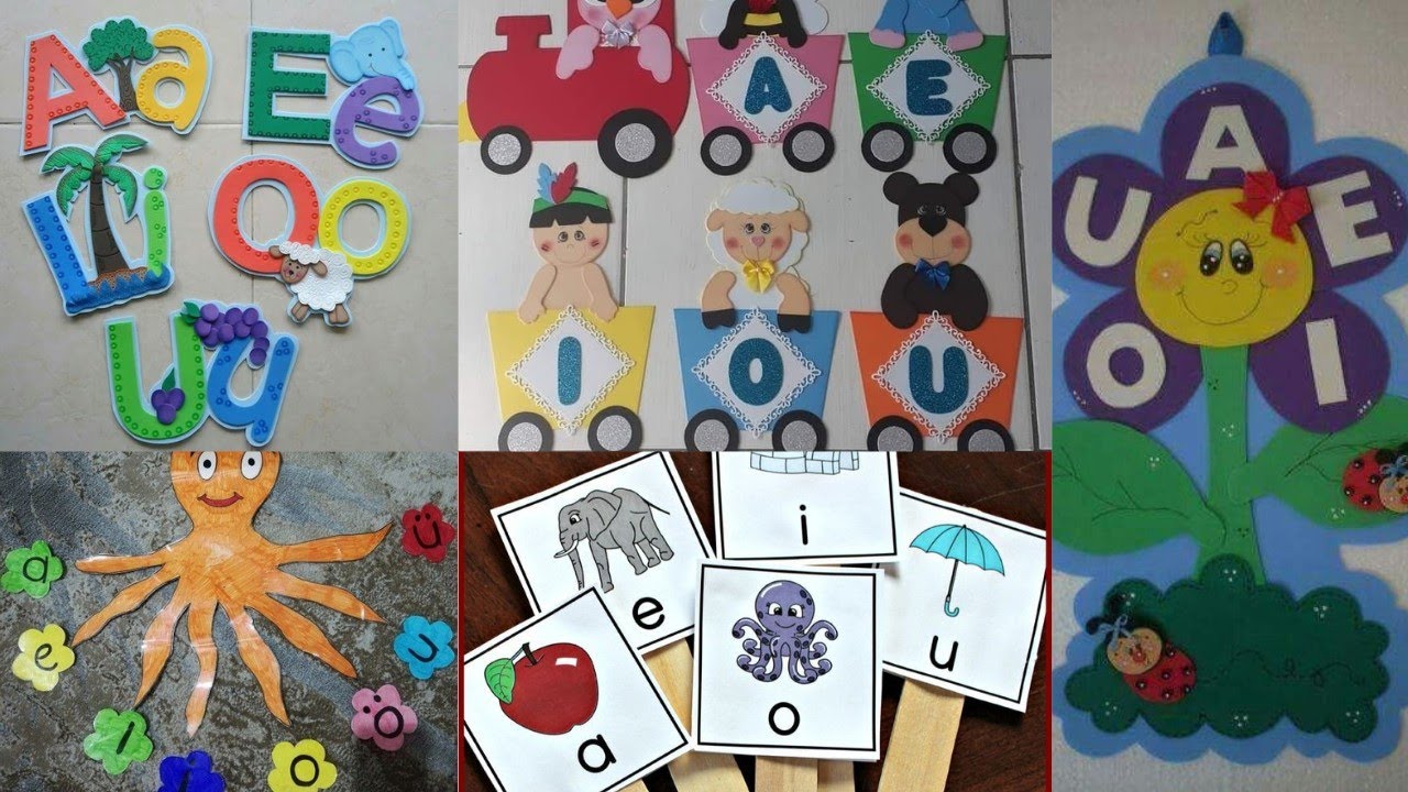Preschool Vowel decoration ideas/Vowel learning activities for kids ...