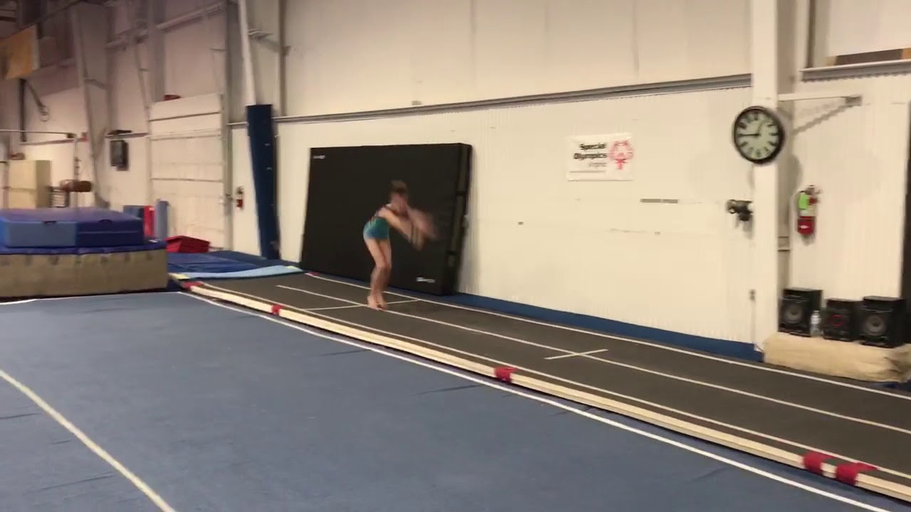 Ava Johnston Floor Training Front Tuck Stepout Roundoff BHS Double Tuck ...