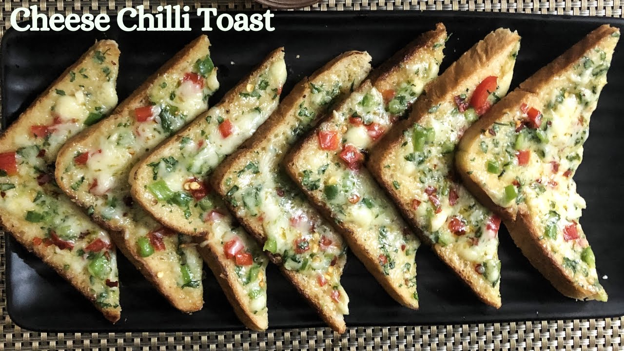 Cheese Chilli Toast Recipe on Tawa | How to make veg chilli cheese ...