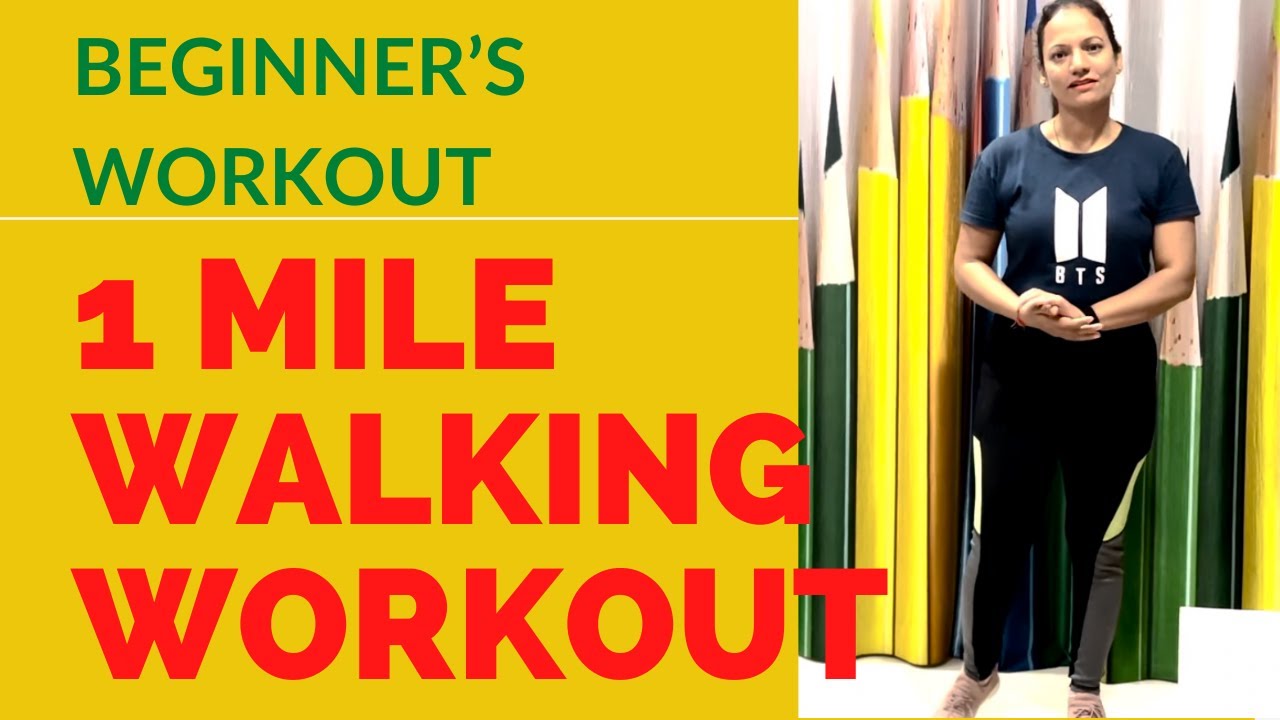 1 Mile Walking Workout | 20 Minute FULL BODY WORKOUT - Small Space ...