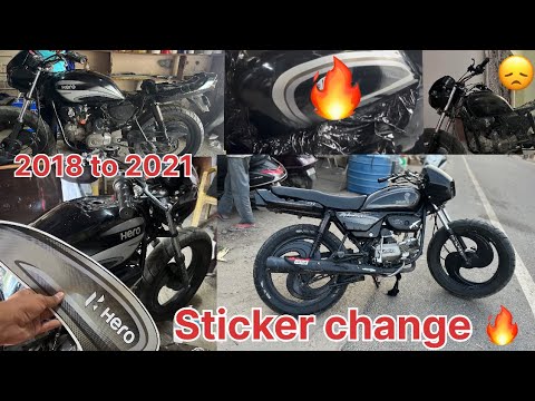 Splendor Sticker Change 🔥|| Old To New Look 😍 || Full Black Smoke wrap ...