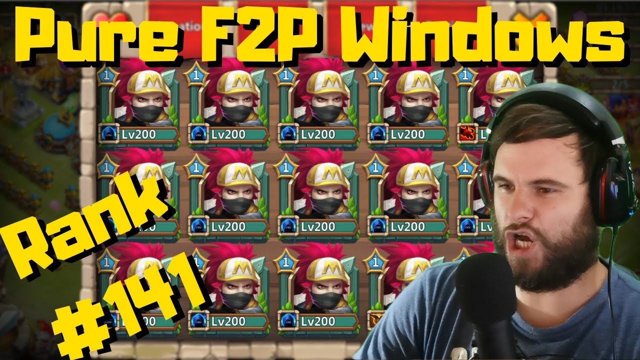 Windows Server Pure F2P Account Review | Rank #141 | Castle Clash - YouTube
