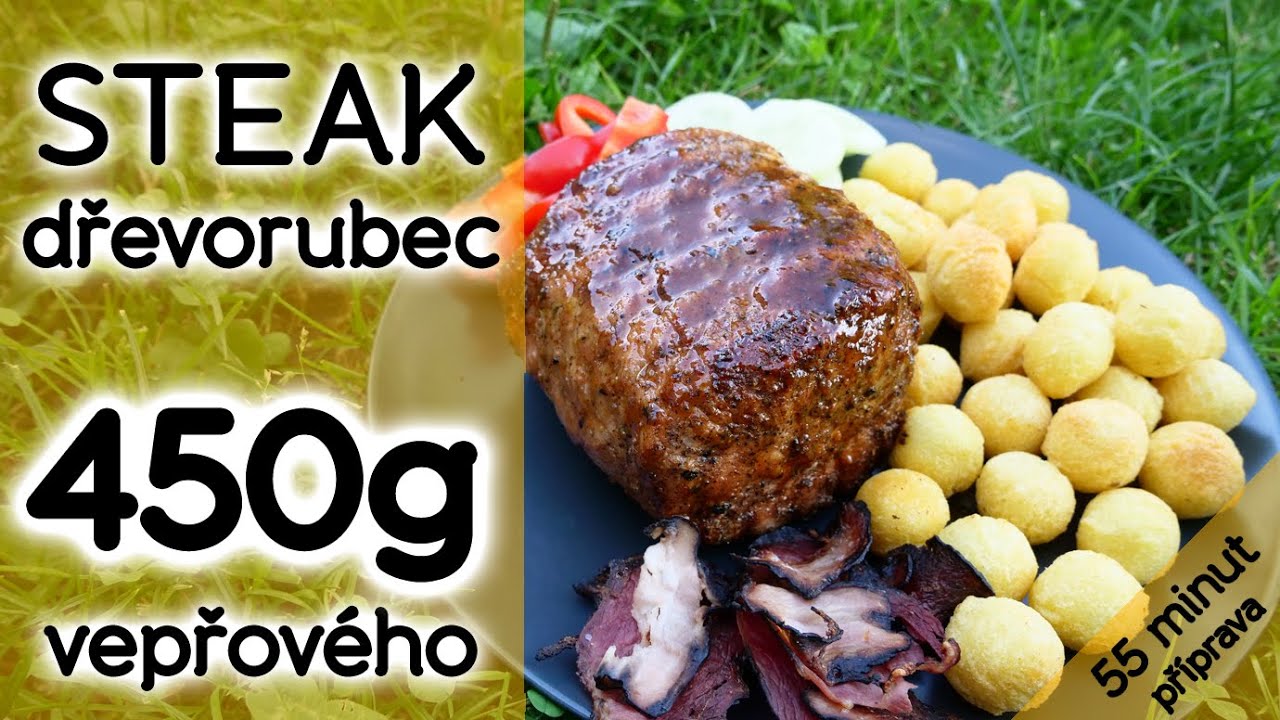 Dřevorubecký steak (450g vepřové kotlety) na grilu | #steak #bbq # ...