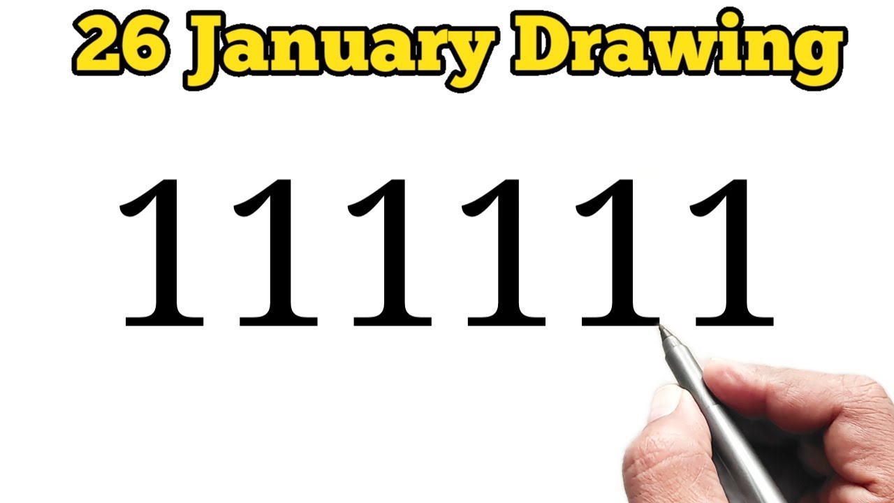 How to draw 26 January Drawing from 111111 number | Republic day ...