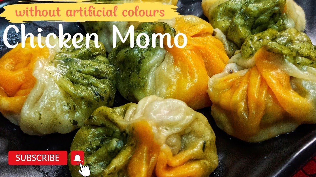 Tricolour Chicken Momo Dumpling Recipe| Without Artificial Color| Easy ...