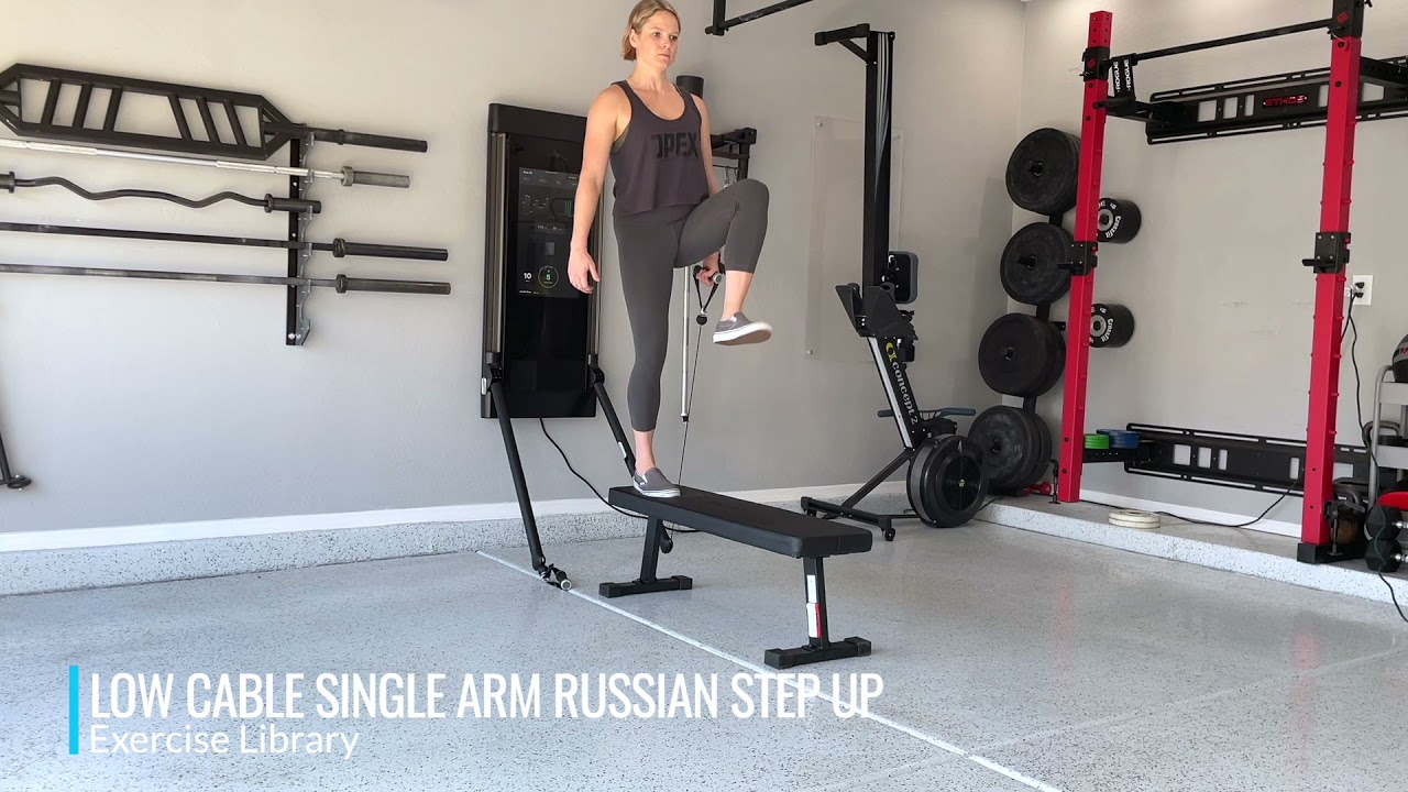Low Cable Single Arm Russian Step Up - YouTube