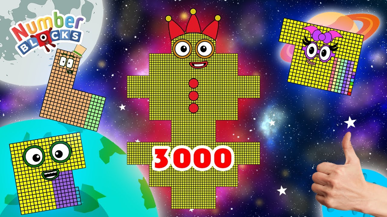 Numberblocks Puzzle Tetris NEW Big 3000 Space ASMR - YouTube