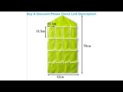 16Pockets Clear Hanging Bag Socks Bra Underwear Rack Hanger Storage Organizer