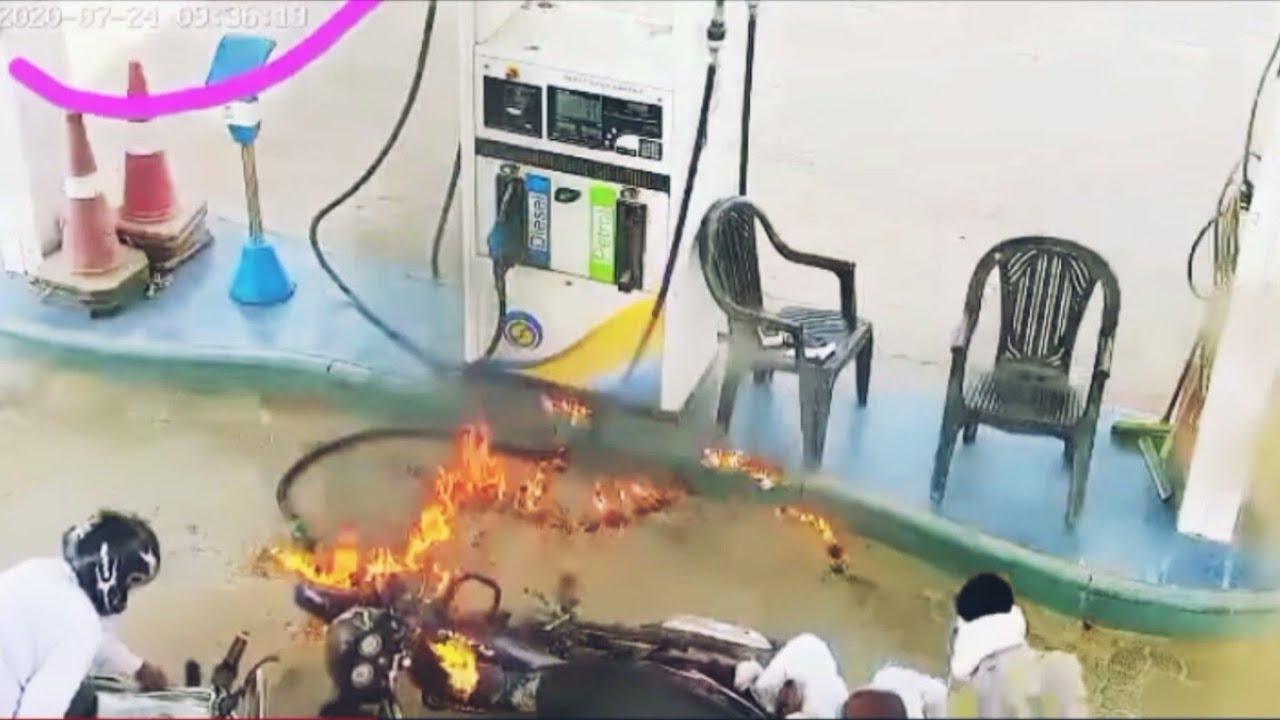 Fire at Petrol Pump But Fortunately Saved | Petrol Tank Fire ...