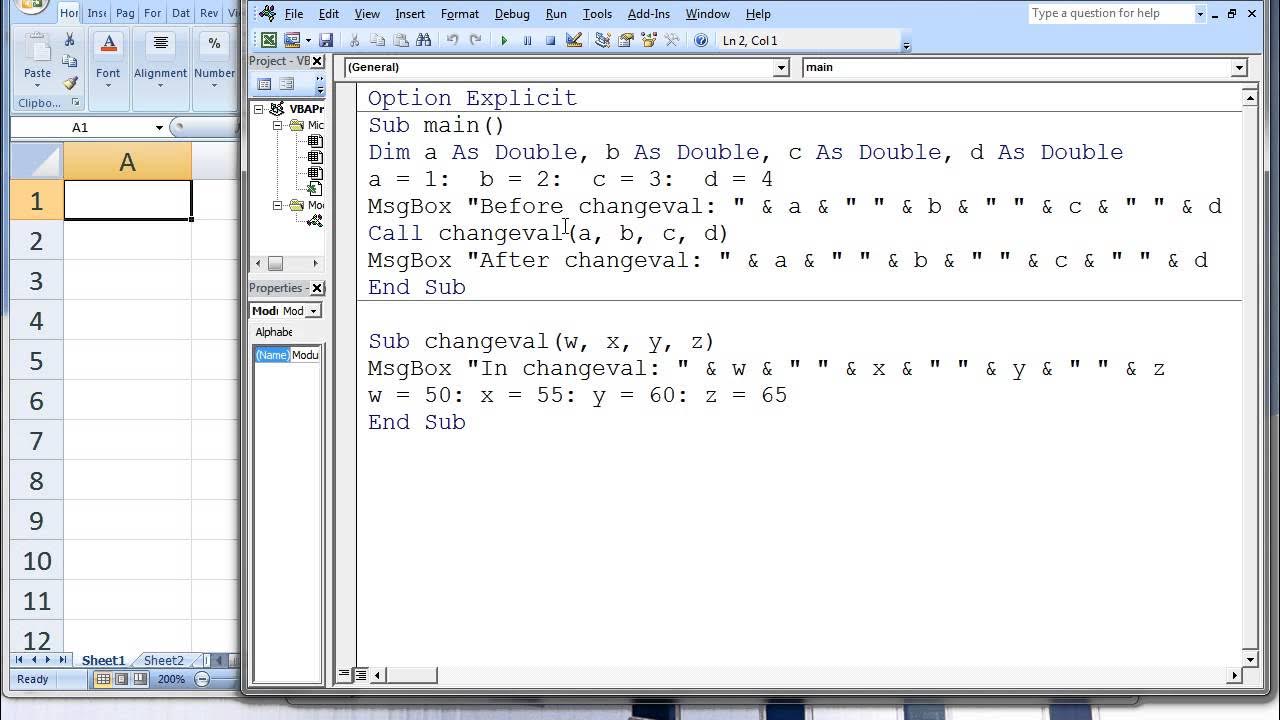 Excel VBA Topic 4.3 - Passing By Reference vs Passing By Value - YouTube