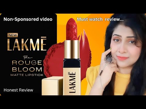 🌟 Lakme showstopper rouge bloom powder lipstick review || Lakme rouge ...