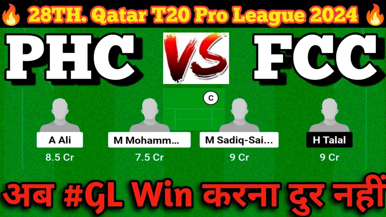 PHC vs FCC Dream11 Prediction | Phc vs Fcc dream11 team | phc vs fcc dream11 - YouTube