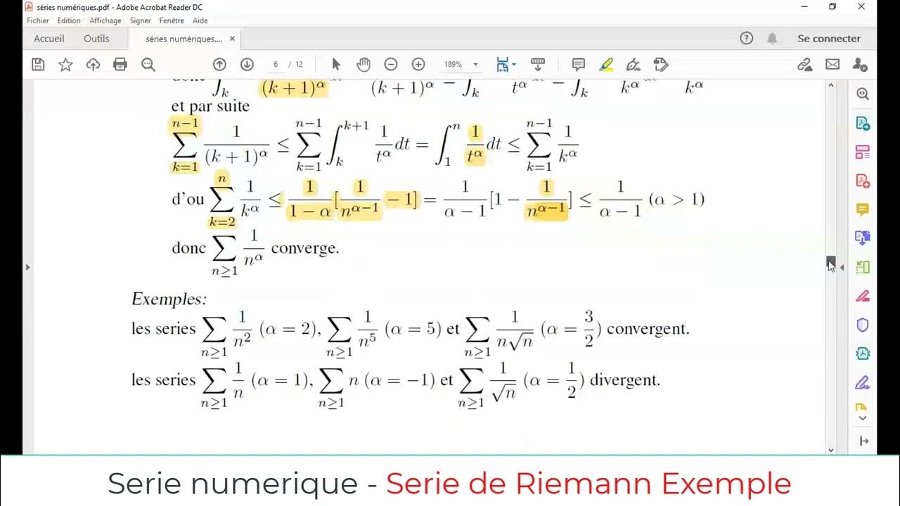 Serie de Riemann exercice | serie numerique - YouTube