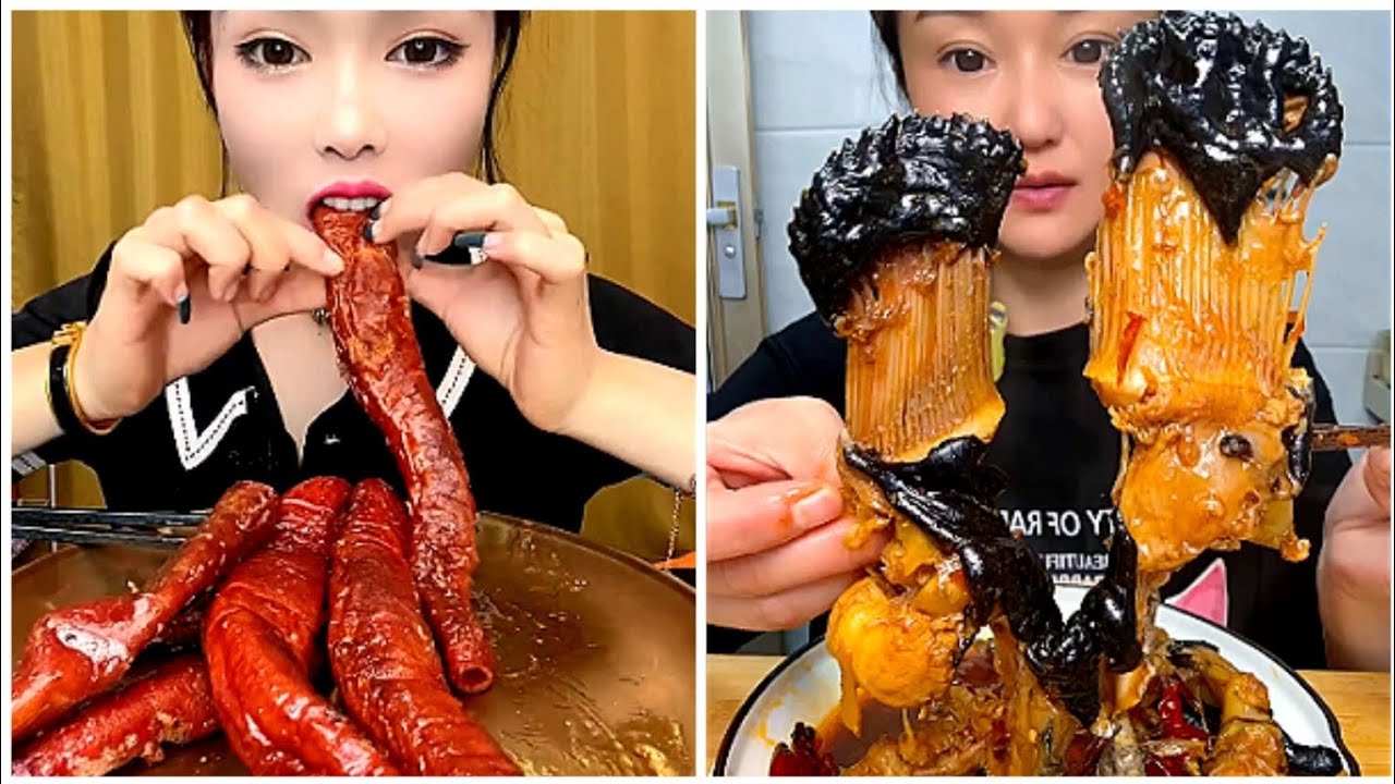 ASMR Chinese MUKBANG Food EATING SHOW/ Oddly Satisfying Video Food ...