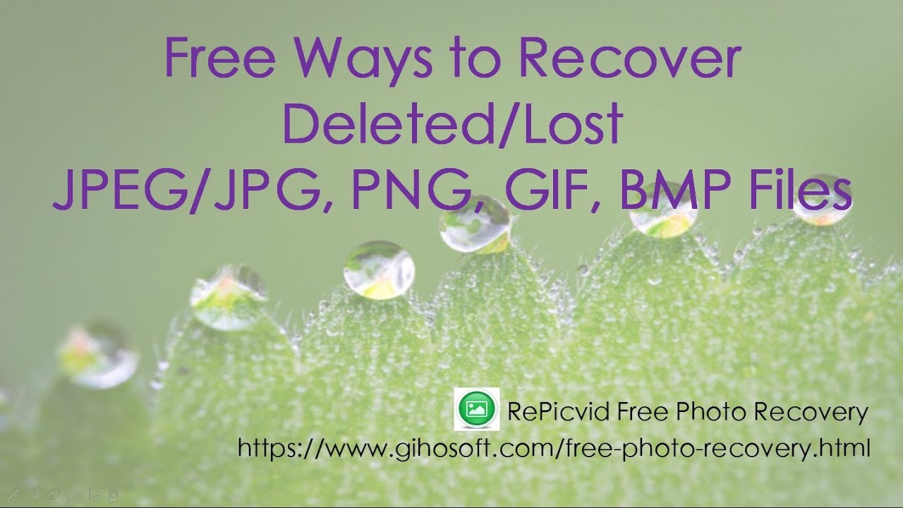Free Ways to Recover Deleted JPEG, GIF, BMP, PNG Files - YouTube
