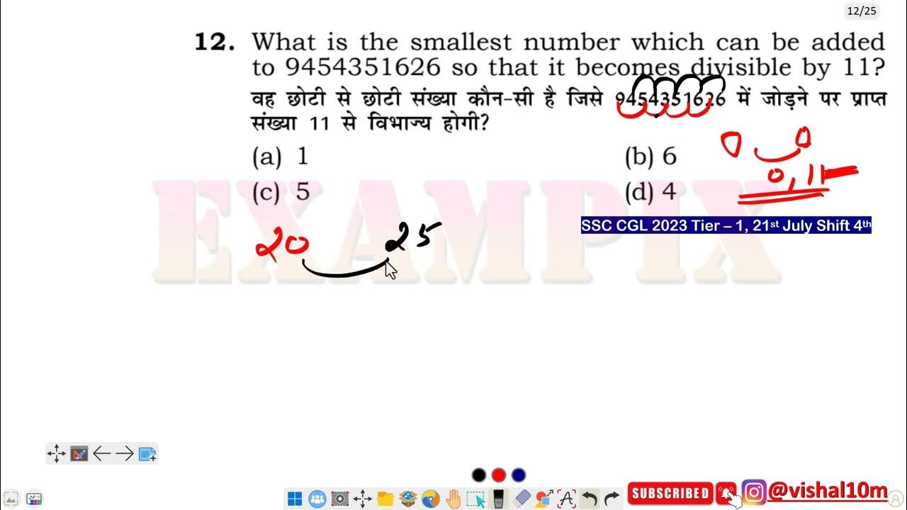 What is the smallest number which can be added to 9454351626 so that it becomes divisible by 11 ...