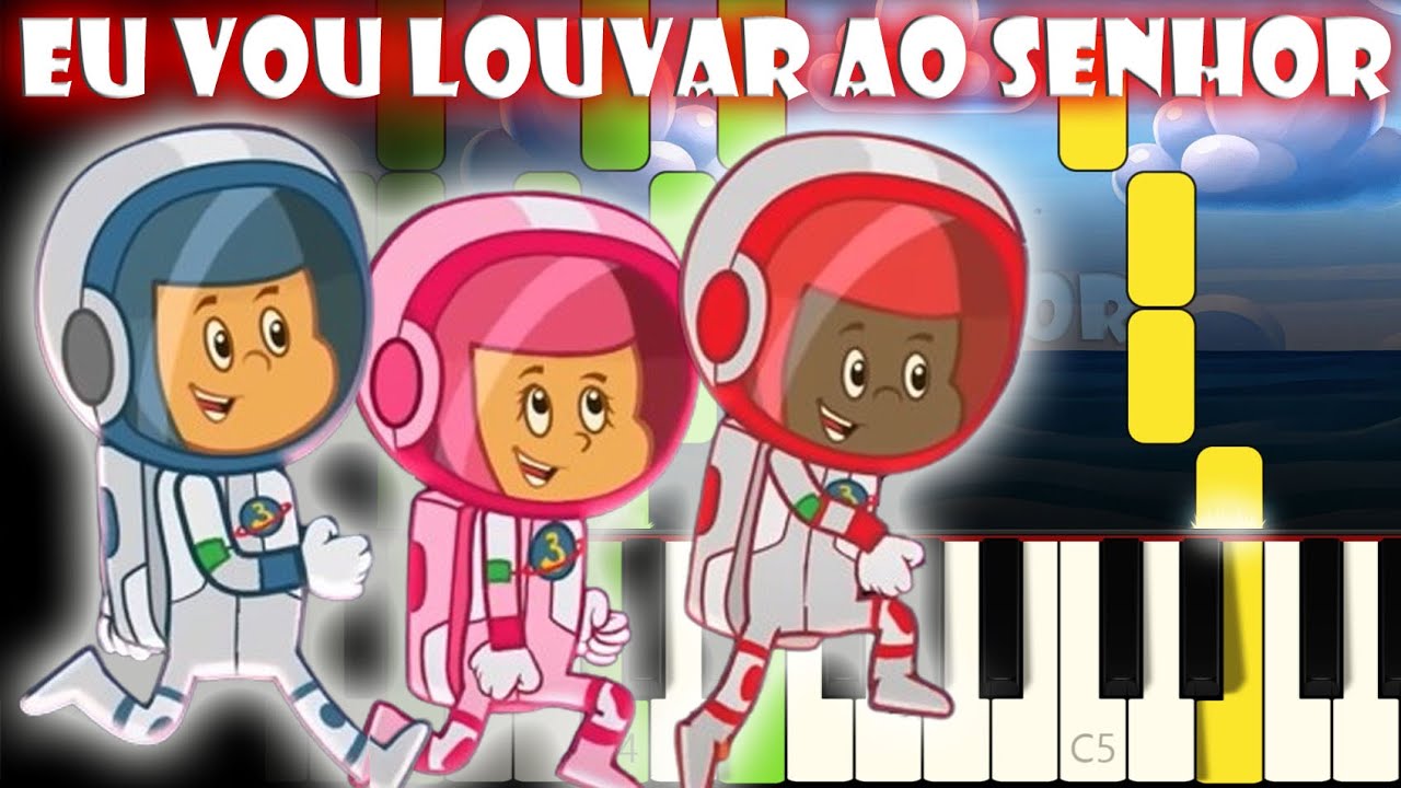 Eu vou louvar ao Senhor - 3 Palavrinhas | Tutorial de Piano | Karaoke ...