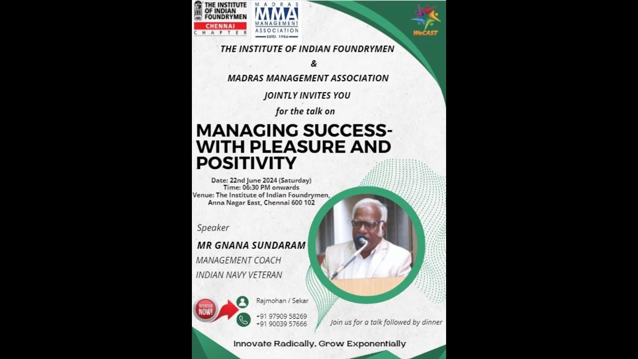 IIF&MMA JOINT PROGRAM: Managing the success with pleasure By Mr Gnana ...