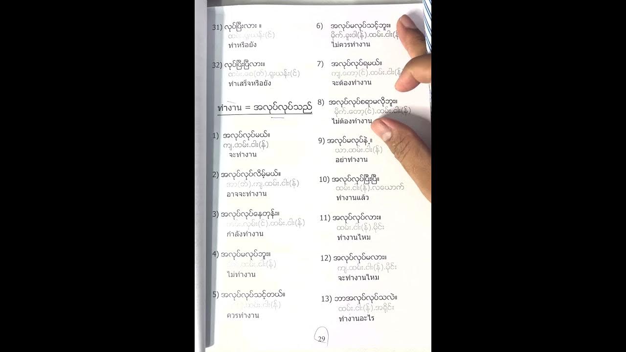 Ep 17 အခြေခံထိုင်းစကားပြောစာအုပ် Day 17 Youtube
