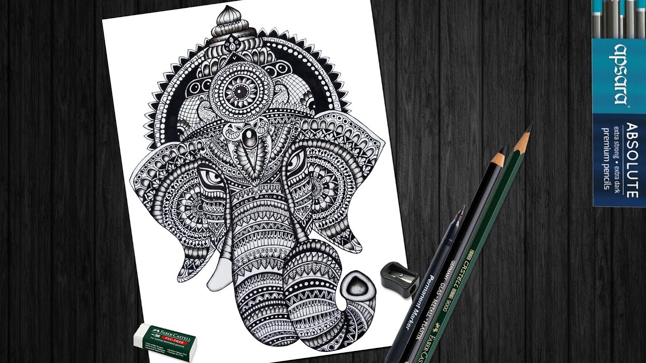 EASY LORD GANESHA MANDALA ART | MANDALA ART - YouTube