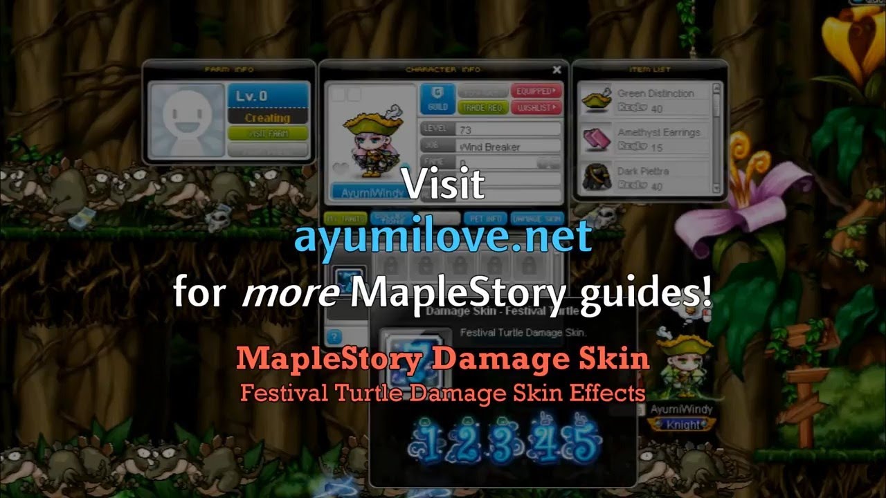 Ayumilove MapleStory Damage Skin - Festival Turtle - YouTube