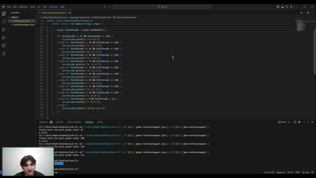 ANIL KOCA Week3 Classwork Task3-C LetterToPointGrade - YouTube