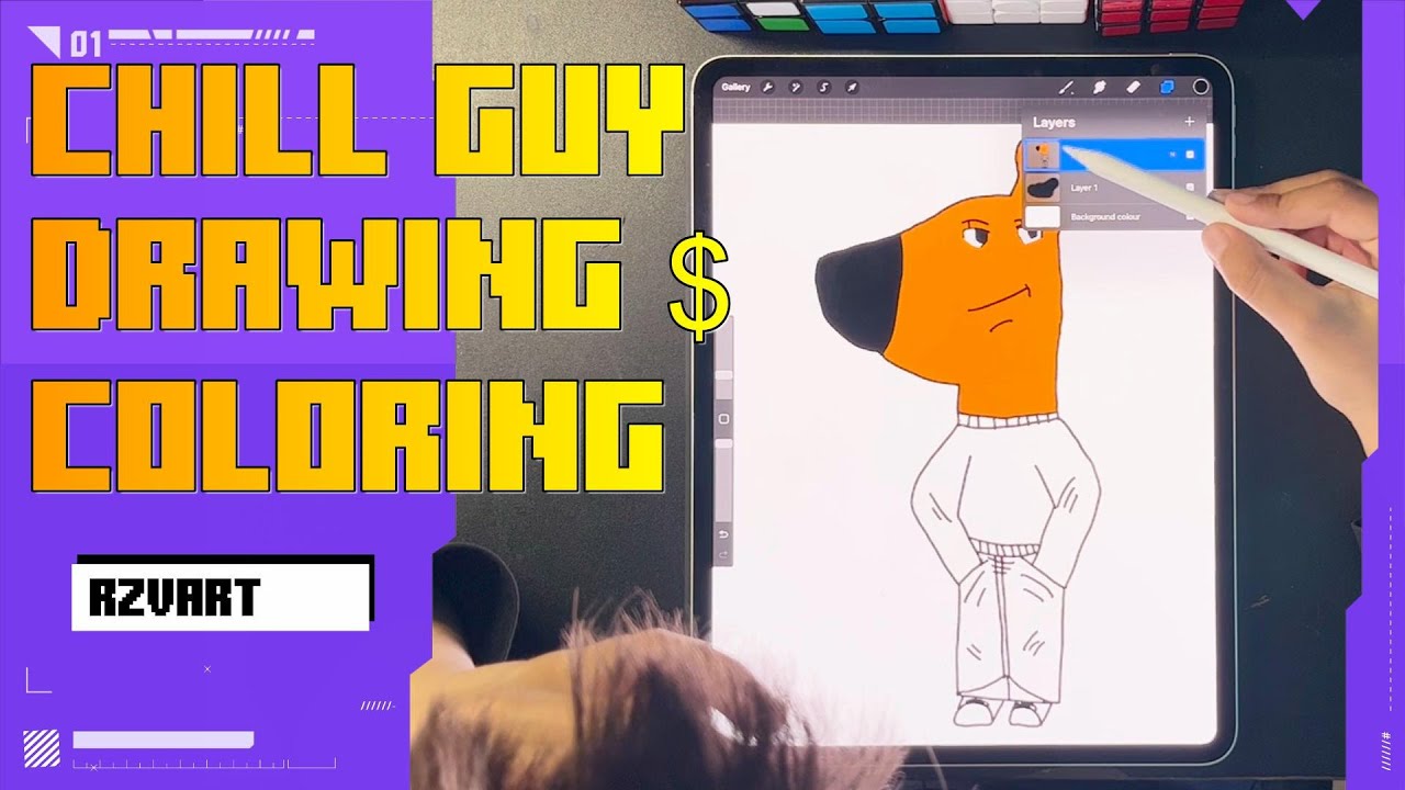 Chill Guy - Drawing and coloring on Procreate - beginner - YouTube