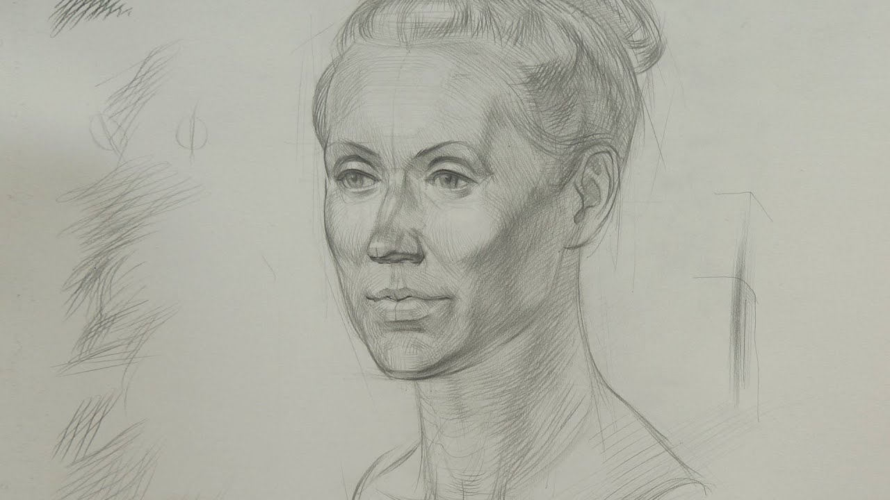 How to Draw a Female Portrait in Graphite Pencil - YouTube