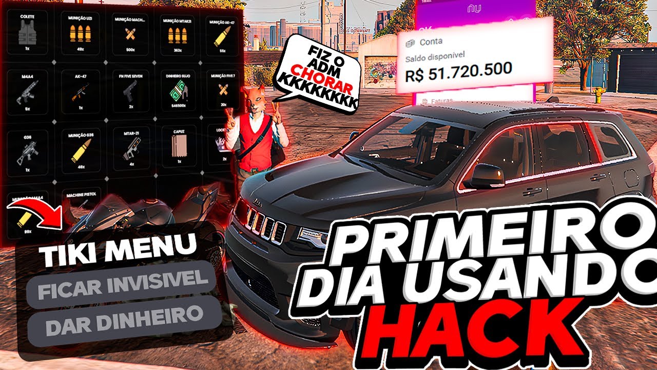 Fazendo RP USANDO MEU NOVO HACK MOD MENU PRA FIVEM/GTA RP 100% ...